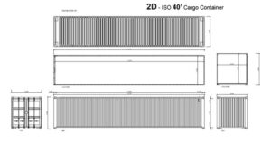 ISO Shipping Container 2D Drawings and 3D Models – Residential Shipping ...